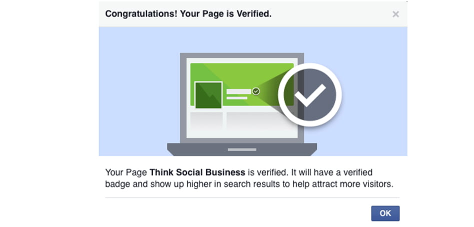 Get your Facebook page verified! - Think Social Business